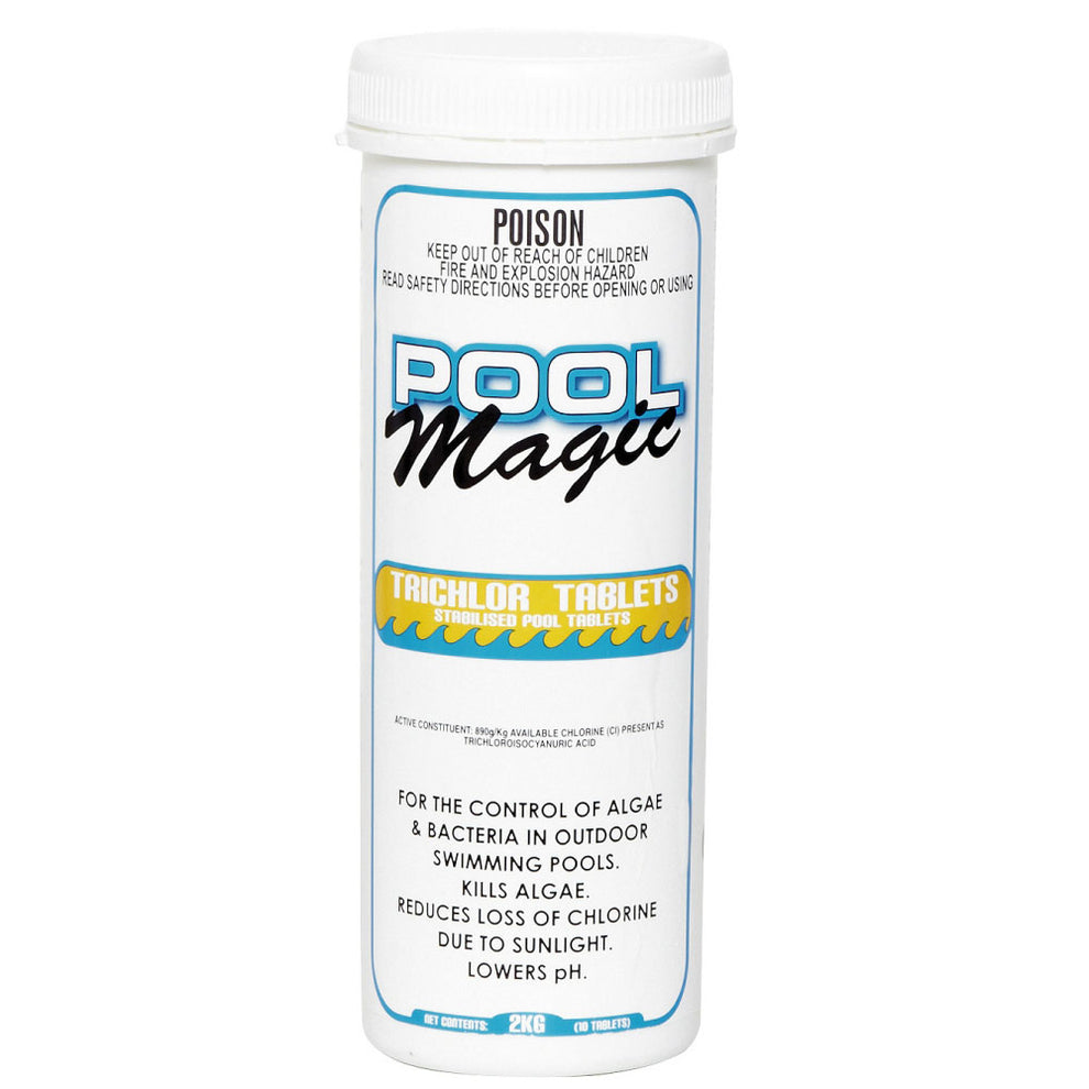 Pool Magic Stabilised Trichlor Tablets 2kg – Silverdale Produce & Hire