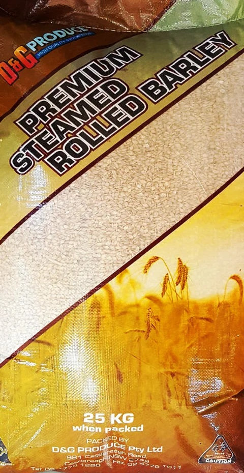 D&G Produce - Steam Rolled Barley 25kg – Silverdale Produce & Hire